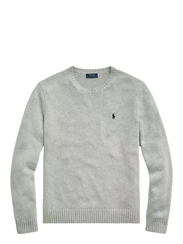 Polo Ralph Lauren Crew Neck Sweater With Embroidered Logo - Grey