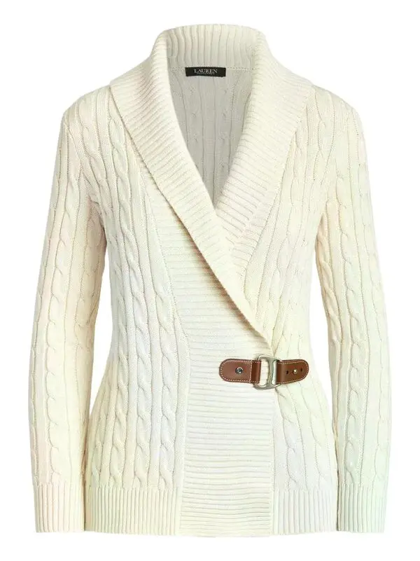 Ralph Lauren Cable-knit Cardigan With Buckle Detail - White
