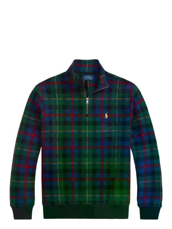 Polo Ralph Lauren Tartan Quarter-zip Sweater - Green