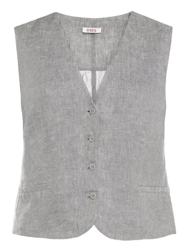 ERES Sleeveless V-neck Vest - Grey