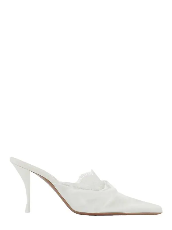 NEOUS Naledi 85 Lace-trimmed Satin Mule - Cream