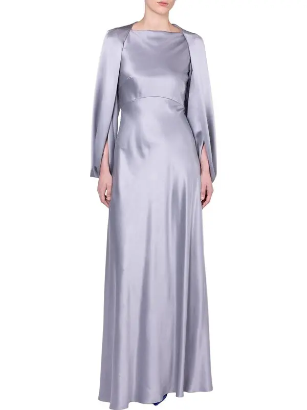 ROKSANDA Kami Cape-effect Silk-satin Gown - Grey