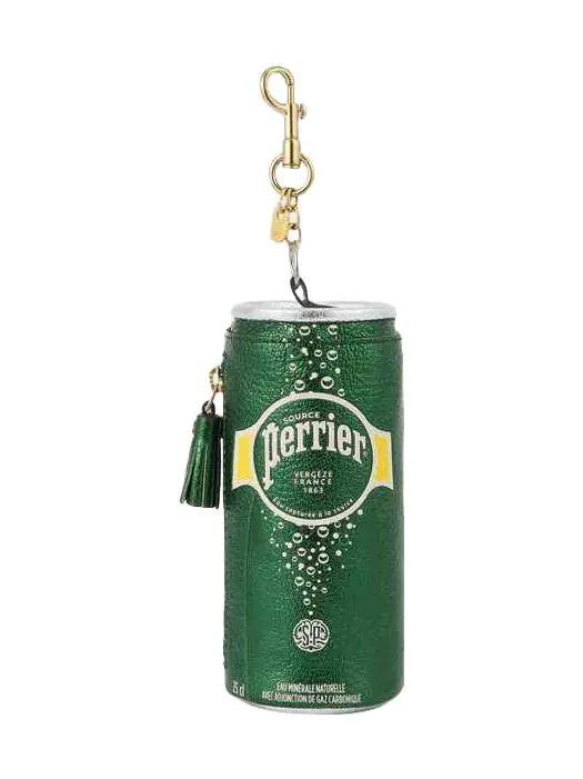 ANYA HINDMARCH Perrier Metallic Leather Coin Purse Bag Charm - Green