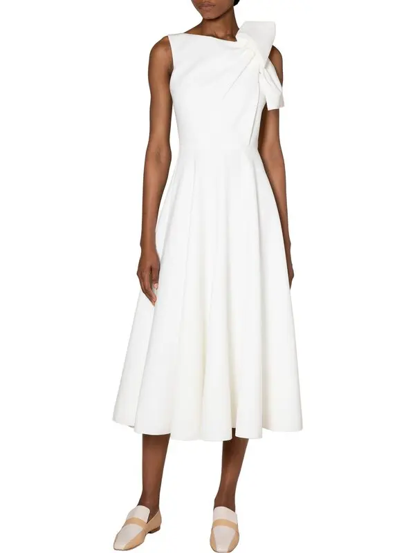 ROKSANDA Brigitte Bow Detail Midi Dress - White