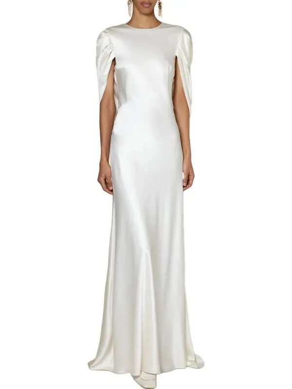 ROKSANDA Oriana Draped Silk-satin Gown - White