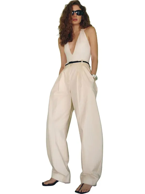 REFORMATION Oria Barrel Leg Pant - Ivory