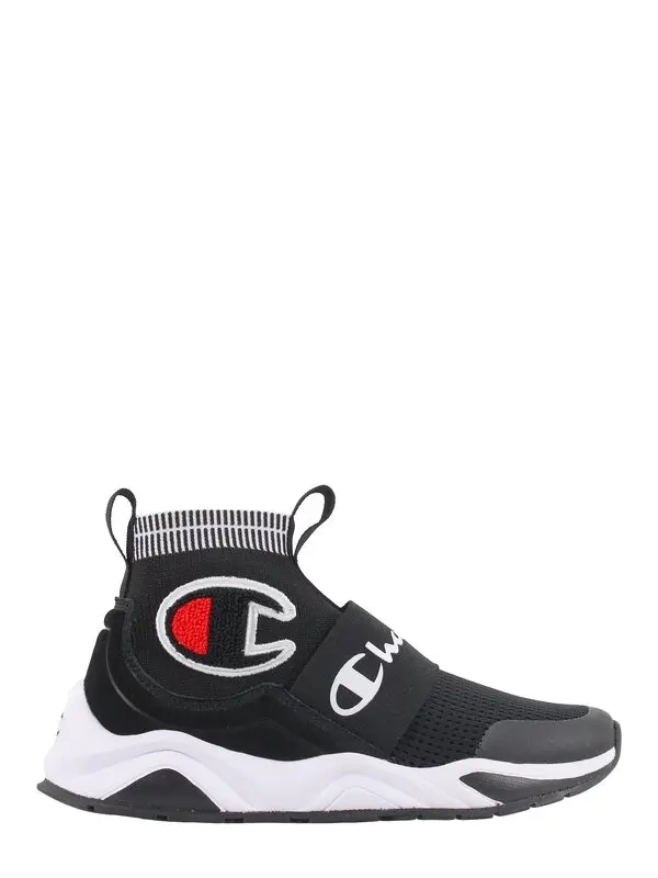 Champion Rally Pro High-top Sneakers With Sock-style Ankle - Black