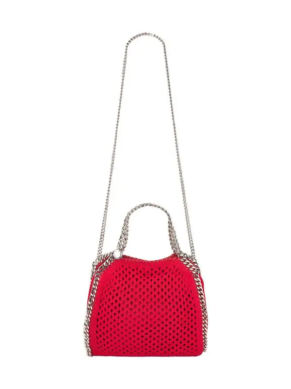 Stella McCartney Falabella Mini Bag Eco Mesh Knit Shoulder Bag - Lipstick Red