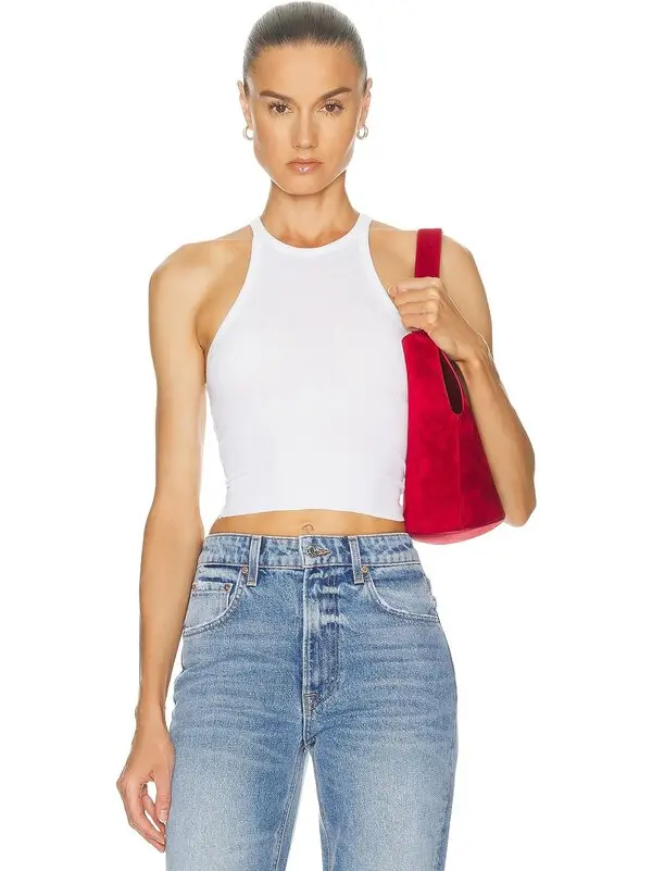 GRLFRND Cropped Racer Tank - White