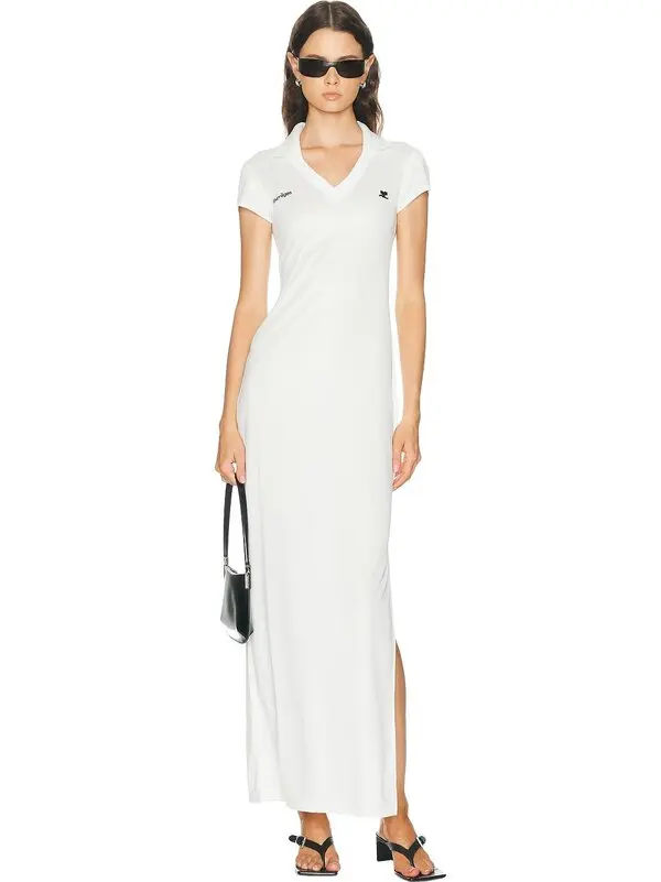 COURREGES Sports Polo Maxi Dress - Heritage White & Black