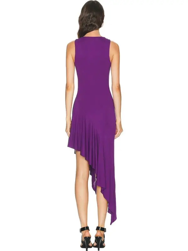 Alaïa Asymmetrical Ruffled Dress - Violet