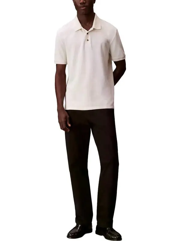 Calvin Klein Logo-embroidered Short-sleeve Polo Shirt - Neutrals