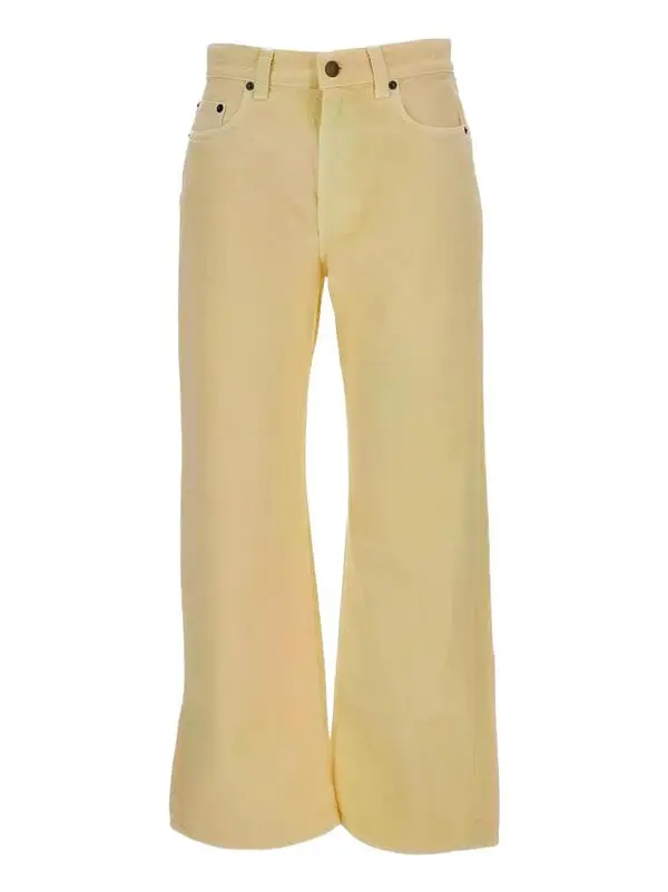 HAIKURE Winny Twill Wide-leg Jeans - Yellow