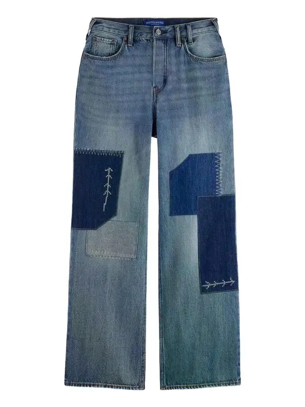 Scotch & Soda Patchwork Embroidered Jeans - Blue