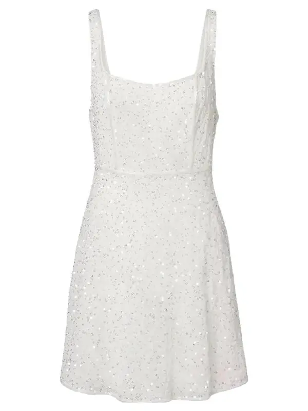 Rixo Sequin Embellished Sleeveless Dress - White