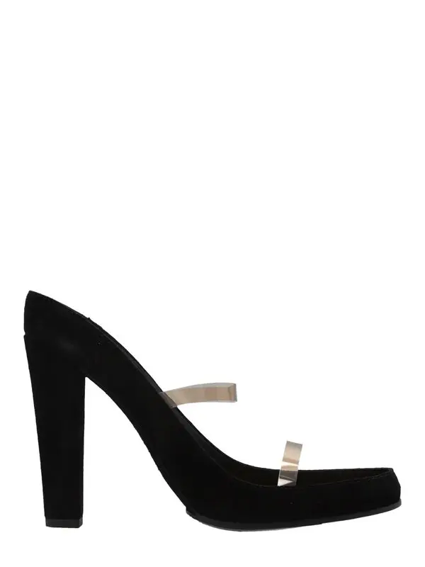 Moschino Suede Heeled Sandals With Transparent Straps - Black