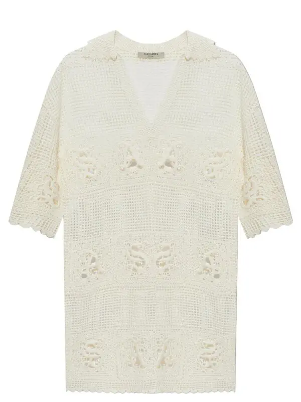 ALLSAINTS Kyra Crochet Knit Dress - Cream