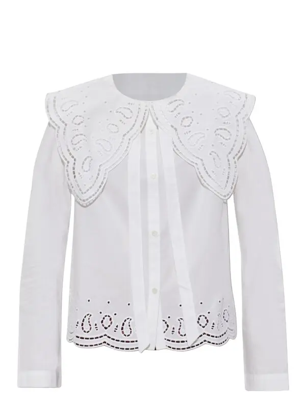 ALLSAINTS Marie Cotton Shirt With Decorative Collar - White