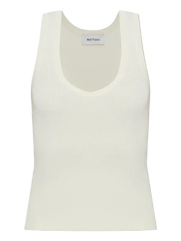 Matteau Ribbed Racerback Tank Top - Cream