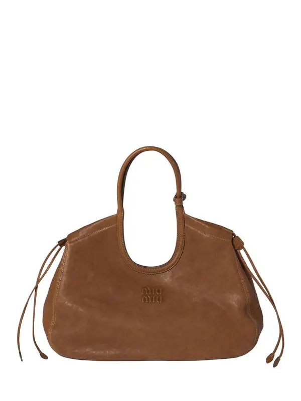 Miu Miu Ivy Nappa Leather Shopping Bag - Oak