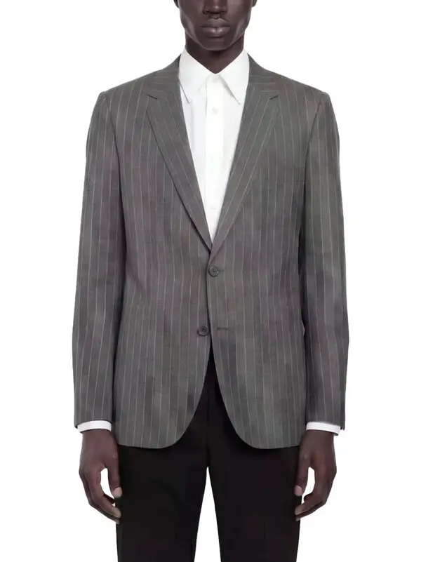 Valentino Garavani Pinstripe Single-breasted Blazer - Grey