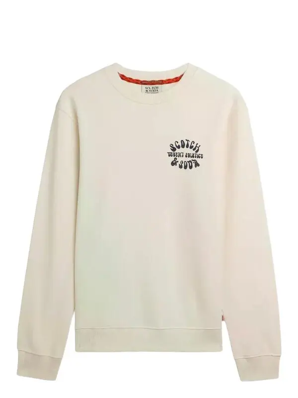 Scotch & Soda Logo Print Jersey Sweater - Neutrals