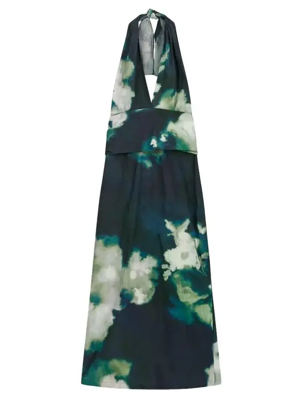 Liviana Conti Joanne Floral-print Halterneck Dress - Blue