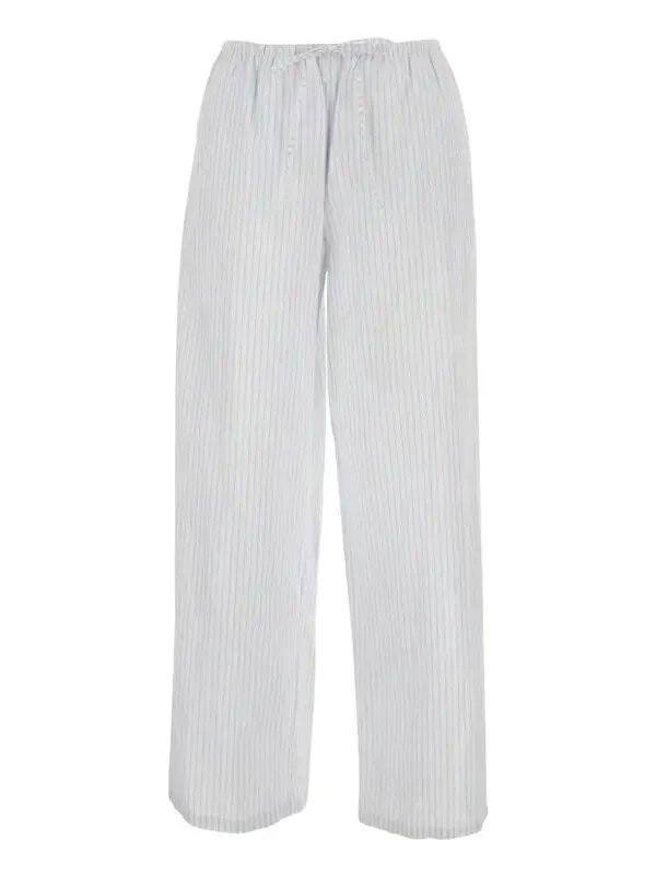 DUNST Striped Drawstring Trousers - White