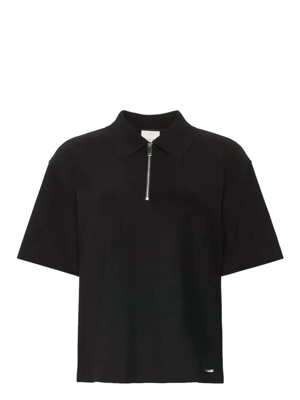 Calvin Klein Zip-fastening Polo-collar Top - Black