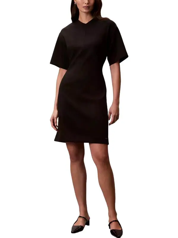 Calvin Klein Short Sleeve V-neck Dress - Black