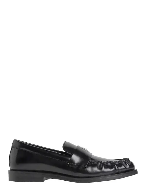 Calvin Klein Plaque Ruched Detail Loafers - Black