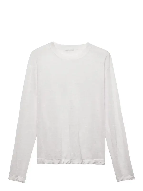 Prada Long-sleeved Linen And Silk Sweater - White