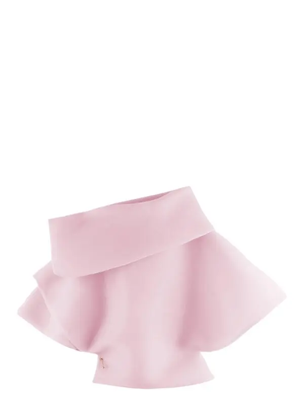 Arakii Sculptural Draped Top - Light Pink