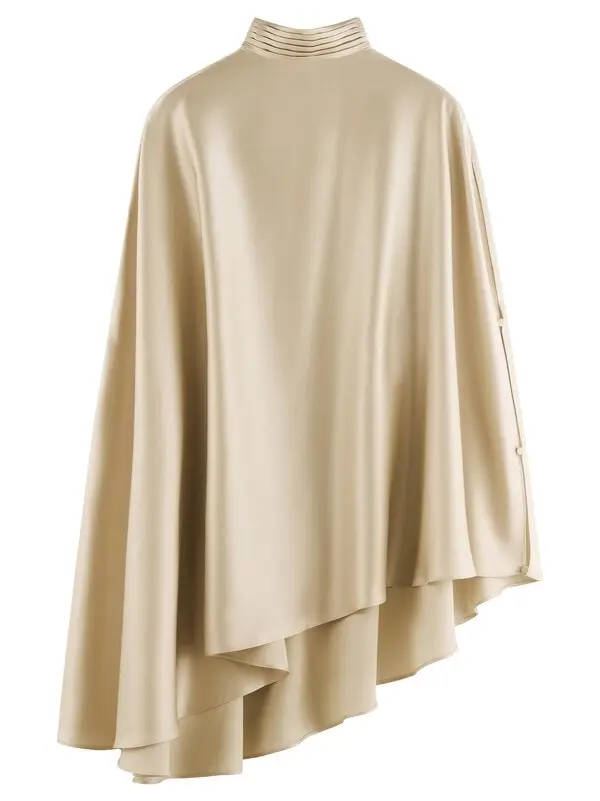 Arakii Exclusive Turtleneck Poncho Mini Dress - Gold