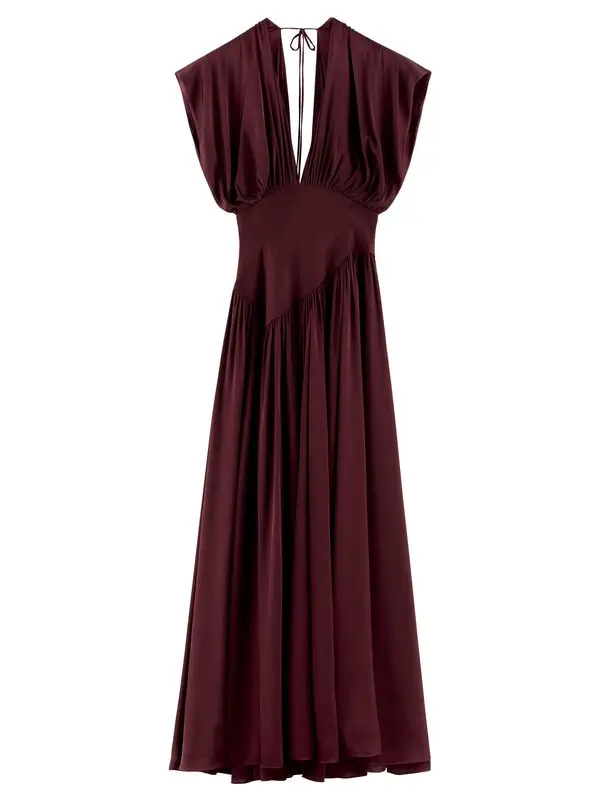Arakii Silk-blend Maxi Dress - Burgundy