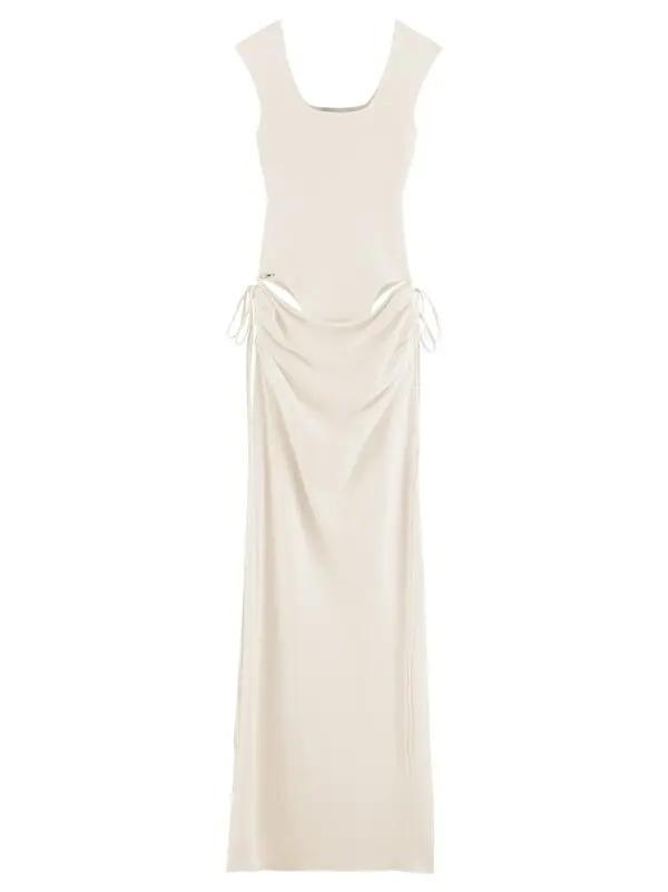 Arakii Draped Cut Out Maxi Dress - Off-white