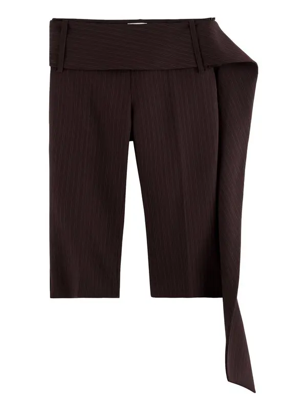 Arakii Wide Belted Capri Pants - Burgundy