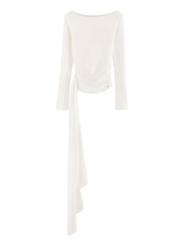 Arakii Draped Jersey Top - Off-white