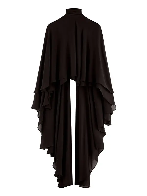 Arakii Flowy Draped Cape Top - Brown