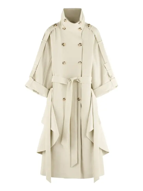 Arakii Belted Cotton Trench Coat - Neutral