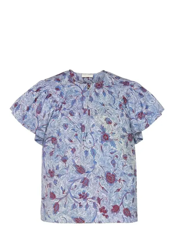 Ulla Johnson Perline Floral-print Blouse - Blue