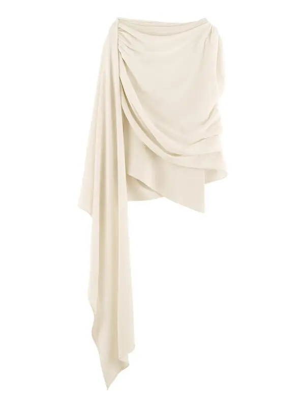 Arakii Draped Crepe Top - Neutral