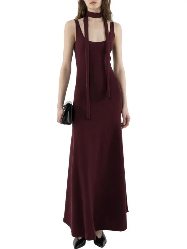 Arakii Moment Scarf Maxi Dress Exclusive - Burgundy