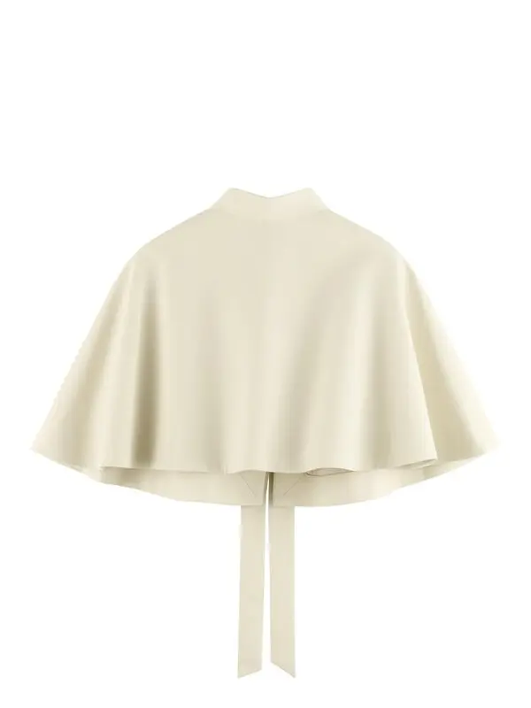 Arakii Cape Poncho With Tie Detail - Neutral
