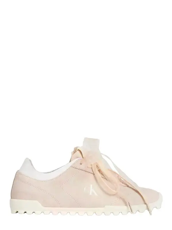 Calvin Klein Suede Ribbon-lace Sneakers - Neutrals