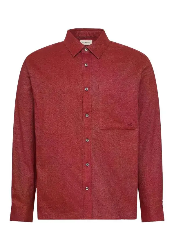 Calvin Klein Logo-embroidered Chest-pocket Shirt - Red