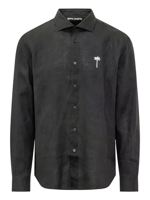 Palm Angels Logo-embroidered Shirt - Black