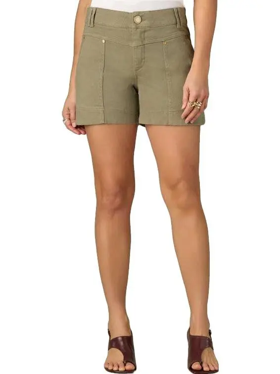 Wit & Wisdom V-yoke High Waist Twill Shorts - Basil
