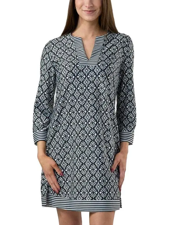 UV SKINZ Island Upf Tunic Dress - Black Mosaic