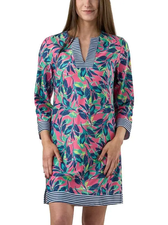 UV SKINZ Island Upf Tunic Dress - Tropical Pink Palm